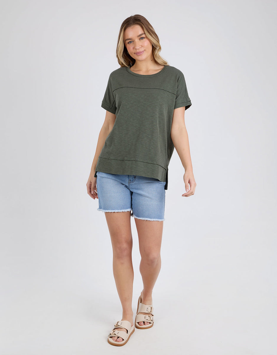 Buy Allison Tee - Khaki Foxwood for Sale Online New Zealand | White & Co.