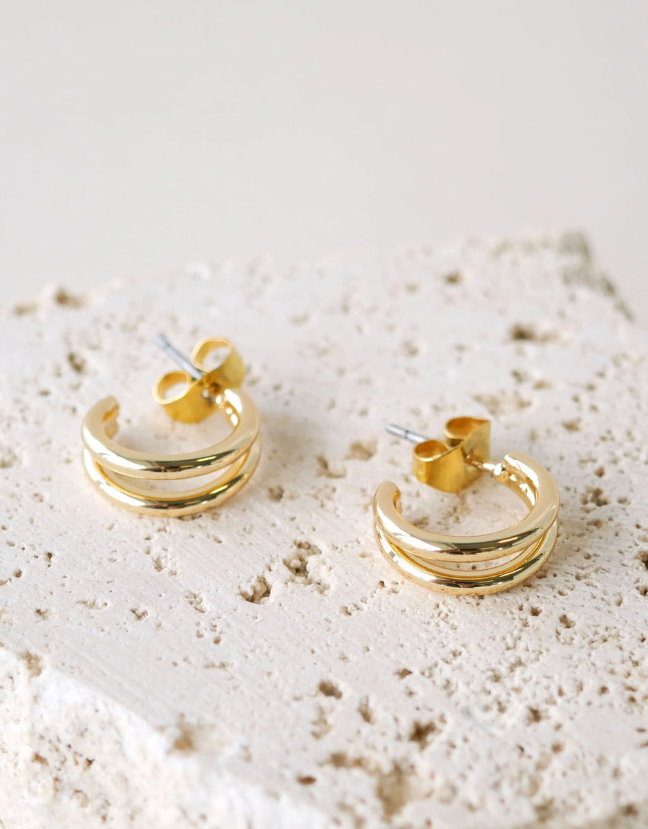 Buy Double Loop Gold Earrings Humble + Heart for Sale Online New Zealand | White & Co.