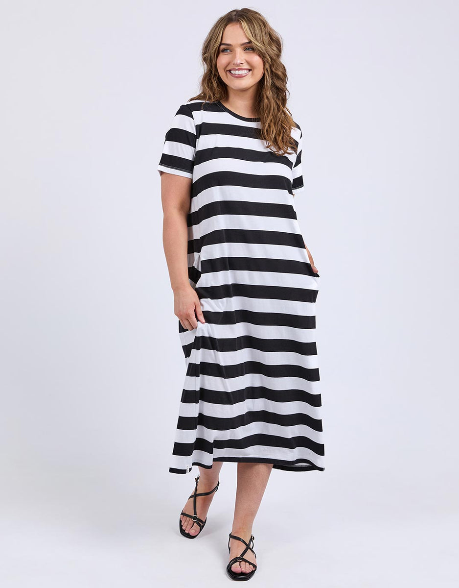 Buy Adira Dress - Black Stripe Elm for Sale Online New Zealand | White & Co.